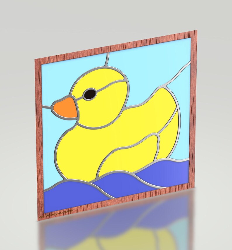 Rubber Ducky Stained Glass Pattern PDF & SVG | Suncatcher Panel ...