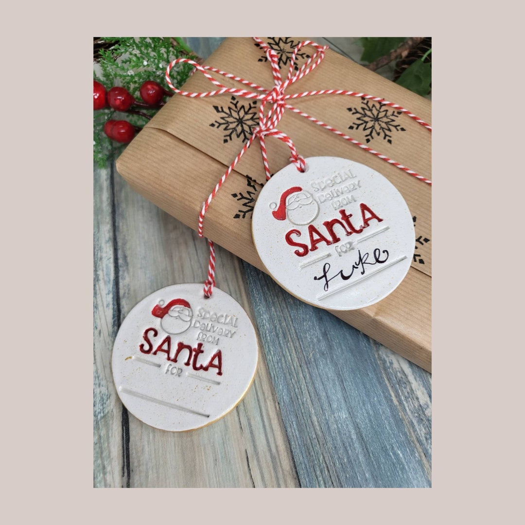 Personalized Christmas Gift Tags, Special Delivery From Santa, Clay ...