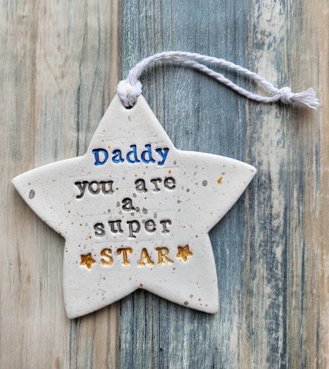 Handmade Clay Star Ornament: Daddy Super Star Gift - Etsy