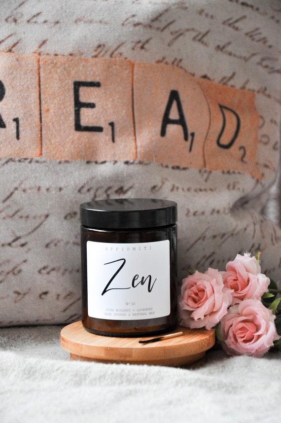 Zen Candle / Scented Candle / Lavender Candle / Wood Wick | Etsy