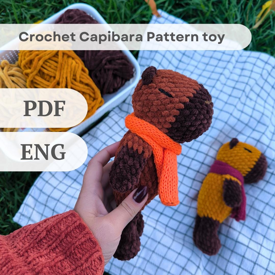 Easy Crochet Capybara Pattern With Scarf Handmade Plushie Capybara Toys ...