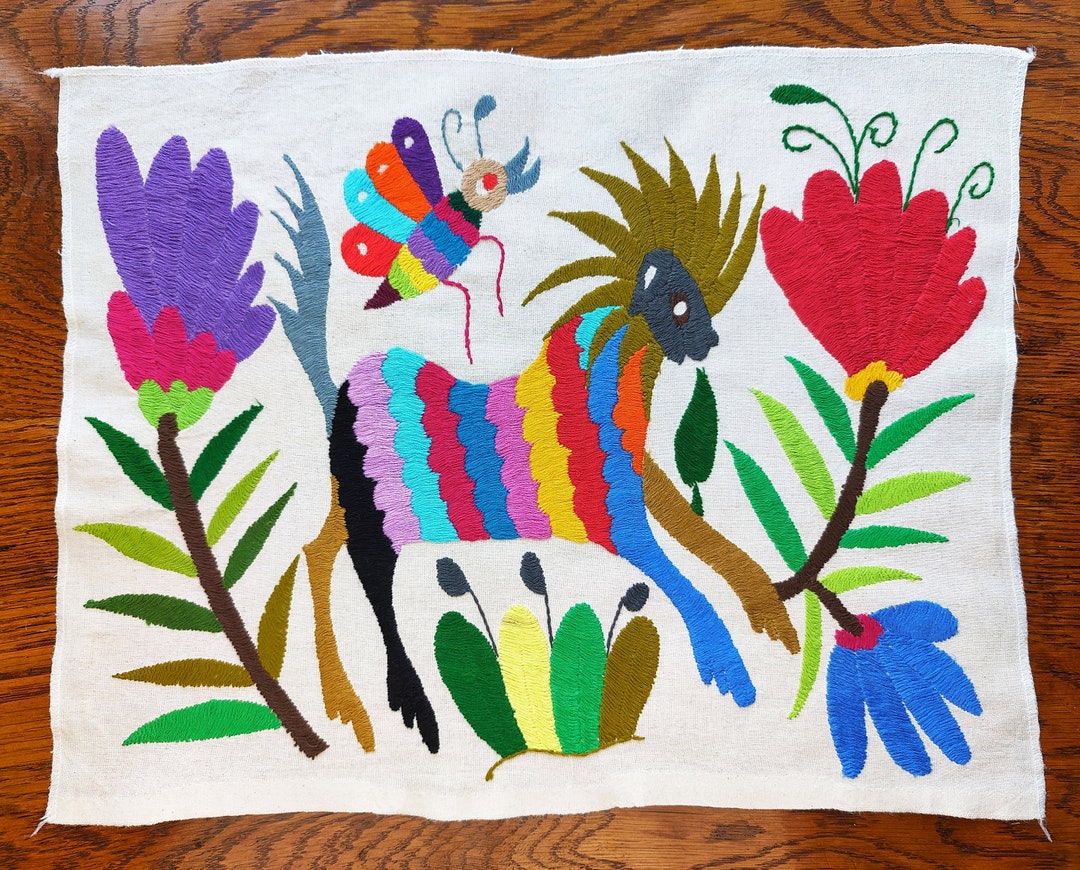 Mantel Otomí, Marco De Pared, Arte Popular Bordado a Mano, Tenango ...