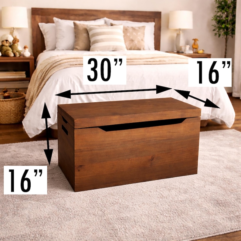 TREASURES ABOUND- Solid Wood Toy Box Nursery Furniture Birthday Gift ...