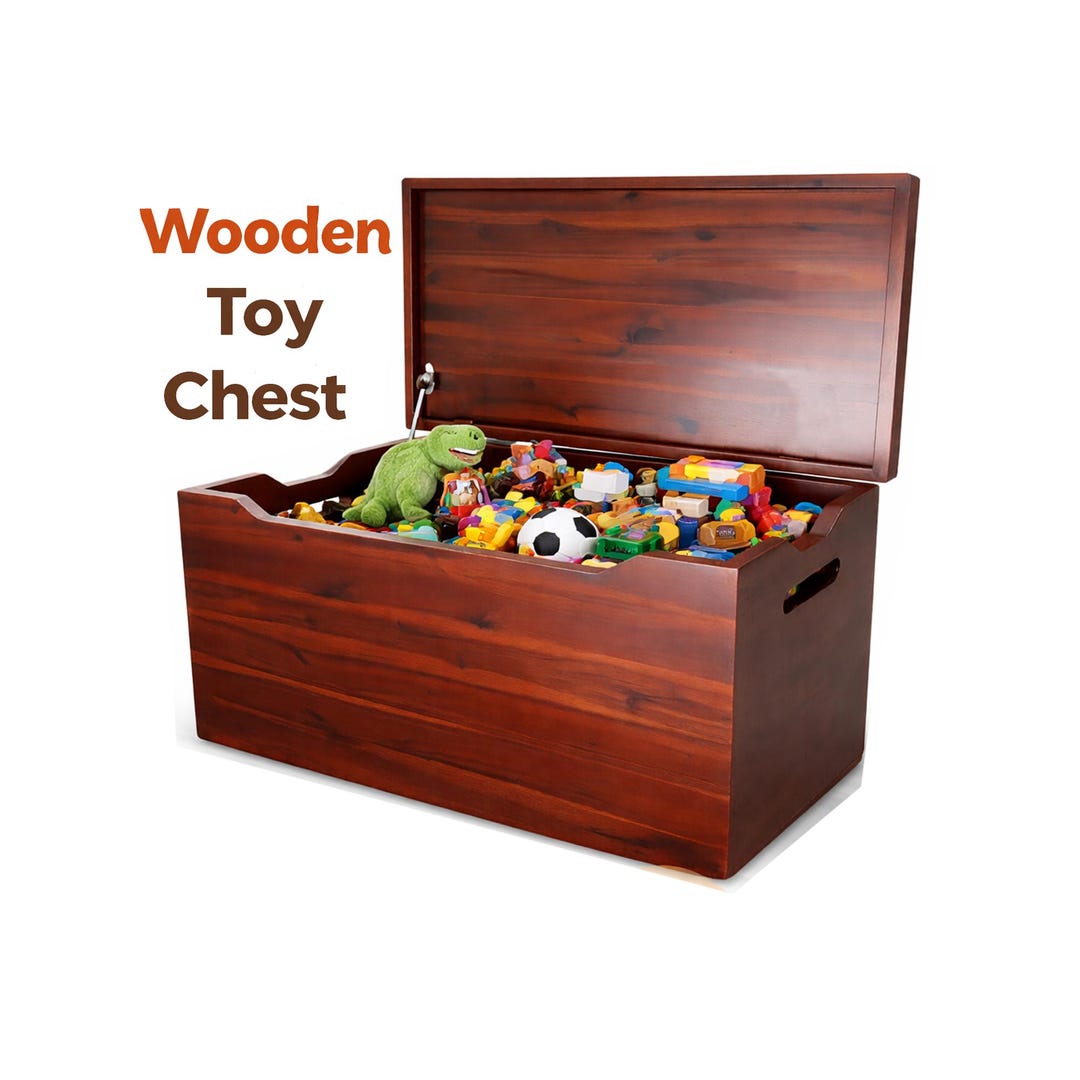 TREASURES ABOUND - Solid Wood Toy Box Nursery Furniture Birthday Gift ...