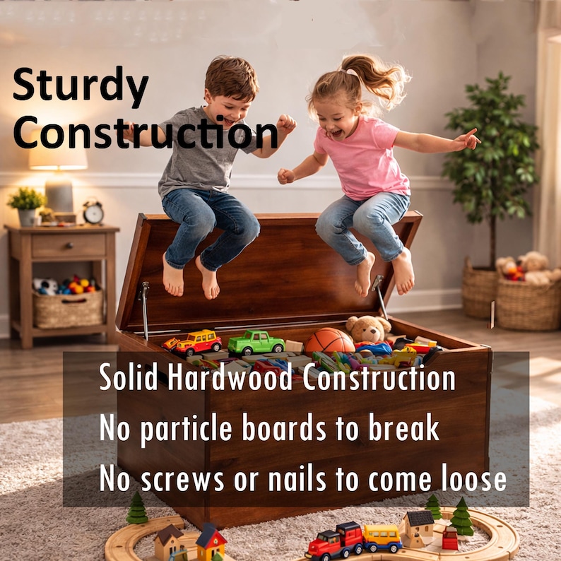 TREASURES ABOUND- Solid Wood Toy Box Nursery Furniture Birthday Gift ...