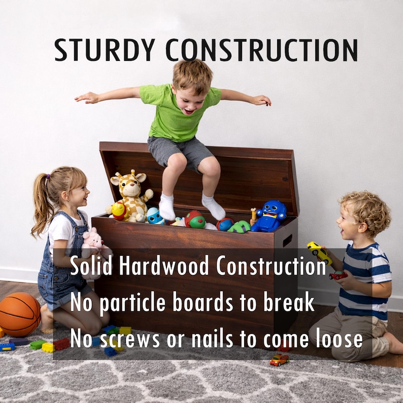 TREASURES ABOUND - Solid Wood Toy Box Nursery Furniture Birthday Gift ...