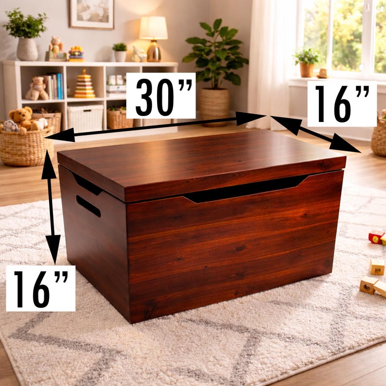 TREASURES ABOUND - Solid Wood Toy Box Nursery Furniture Birthday Gift ...
