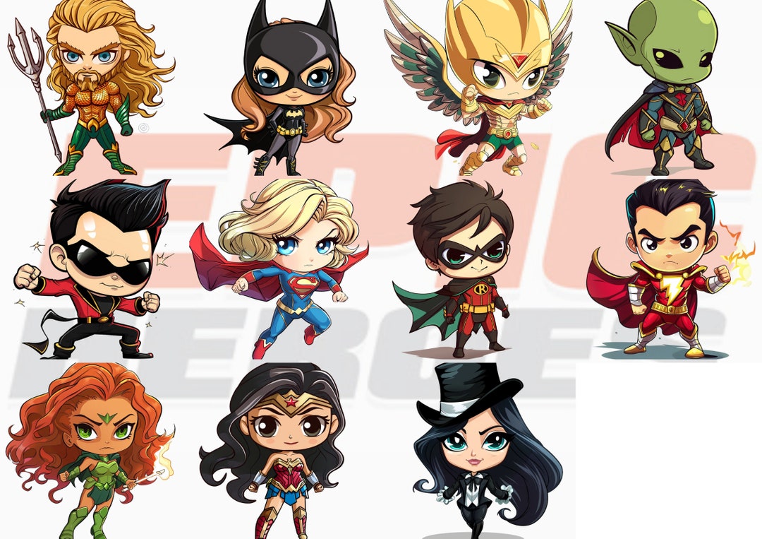 11 Superhero Chibi Baby, PNG, SVG, EPS, Superhero Clipart, Superheroes ...