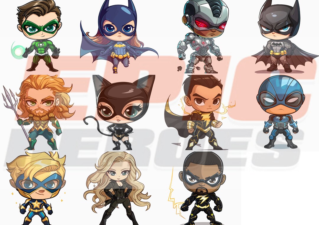 11 Superhero Chibi Baby, PNG, SVG, EPS, Superhero Clipart, Cute ...