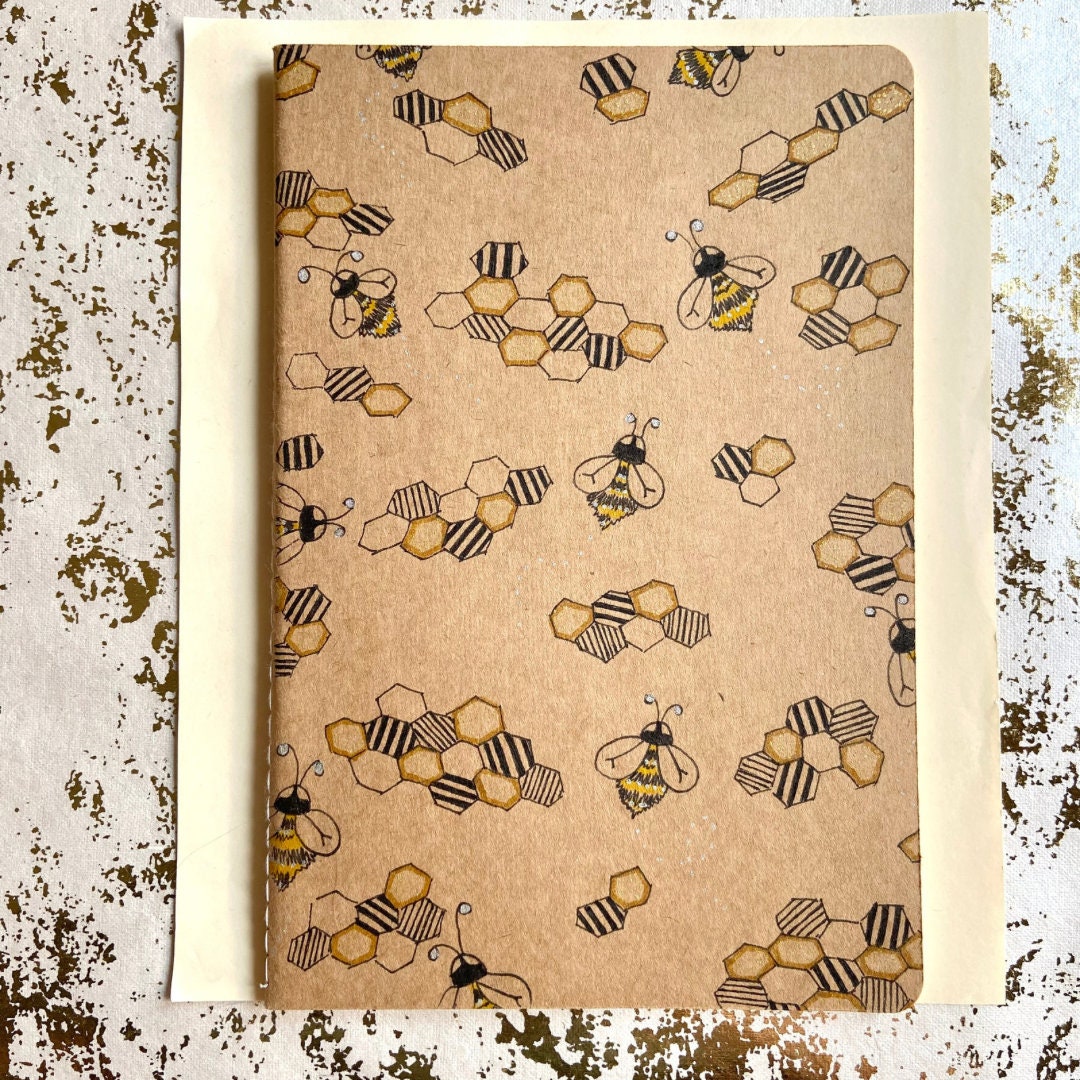 Bees Notebook Hand-illustrated Notebook A5 Dotted/lined/blank Made to ...