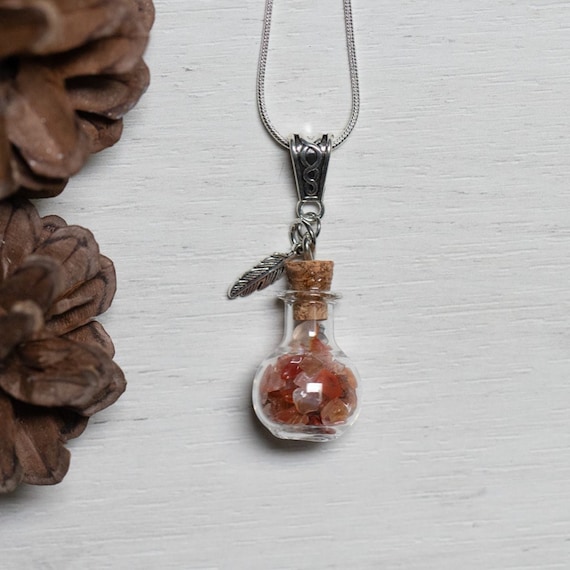Vial Necklace Potion of Stones Etsy