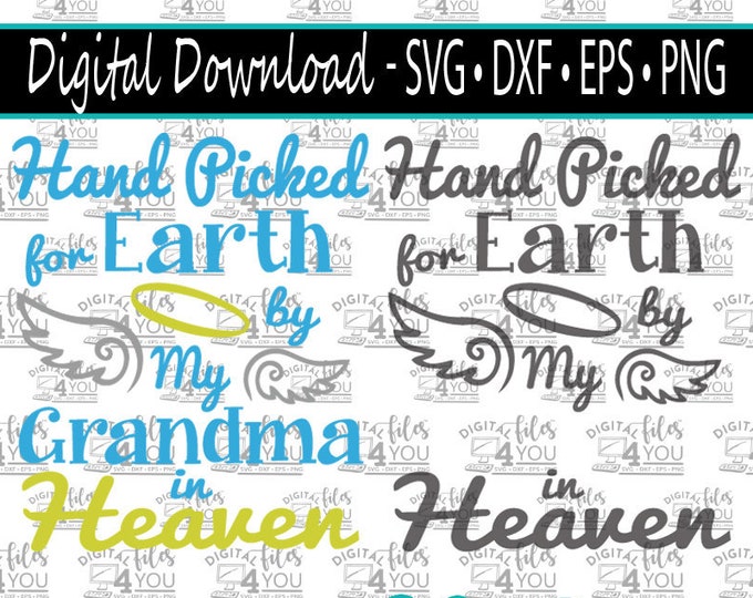 Customizable Hand Picked for Earth SVG, in Memory of Svg, Rainbow Baby ...
