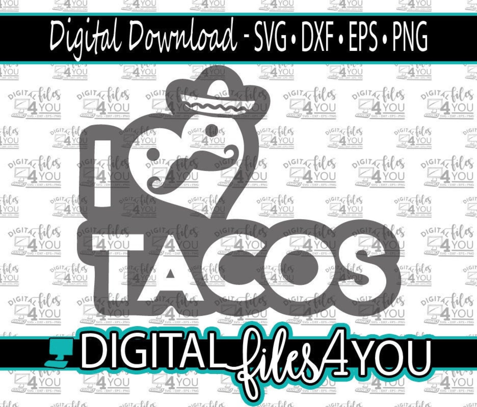 I Love TACOS, TACO Tuesday SVG, Tacos Svg, Taco Cricut Cut File, Food ...
