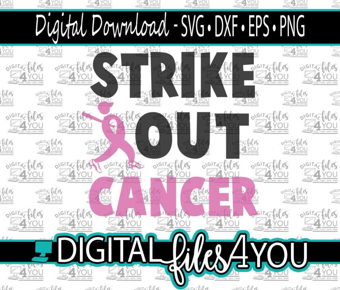 Strike Out Cancer SVG, Cancer Svg, Baseball Svg, Baseball Cancer Svg ...