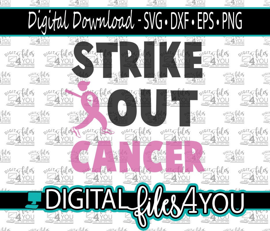 Strike Out Cancer SVG Cancer Svg Baseball Svg Baseball - Etsy UK