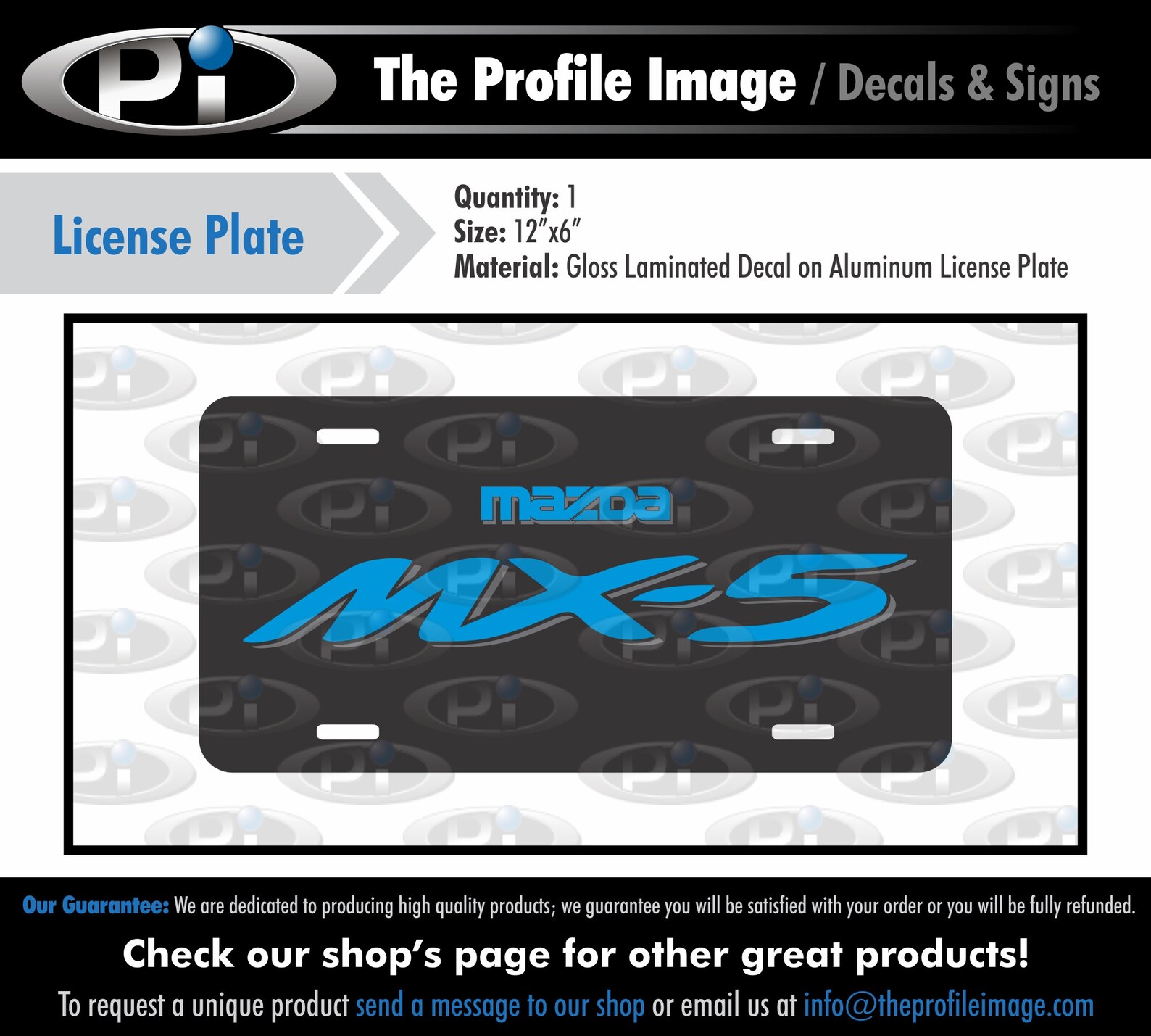 Mazda Miata MX-5 Custom Aluminum License Plate | Etsy