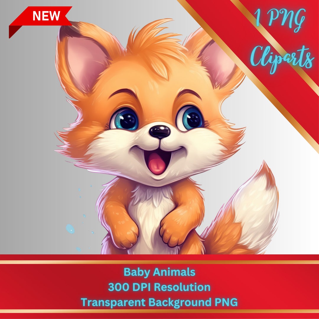 1x Baby Animals Clipart PNG Format Instant Download Through - Etsy