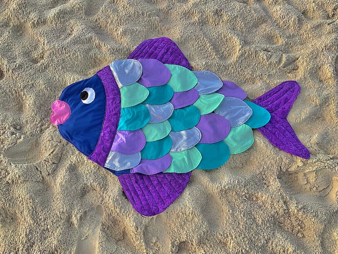 Rainbow Fish Baby Blanket and Play Mat With Moveable Rainbow - Etsy