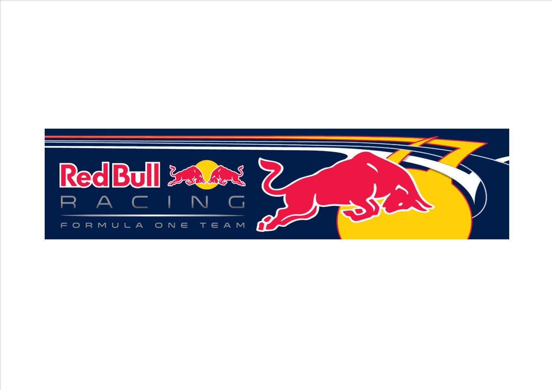 2 X Large Red Bull Graphic Formula One (F1) Racing Flow Graphic Car Van Etc. Stickers (200mm ...