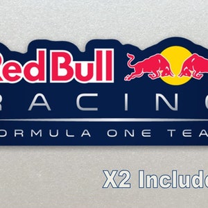 Red Bull Formula One (F1) Racing Blue Background Stickers X2 for Car ...