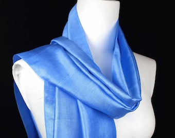 Blue Silk Scarf | Etsy