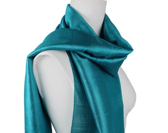 Turquoise Silk Scarf | Etsy