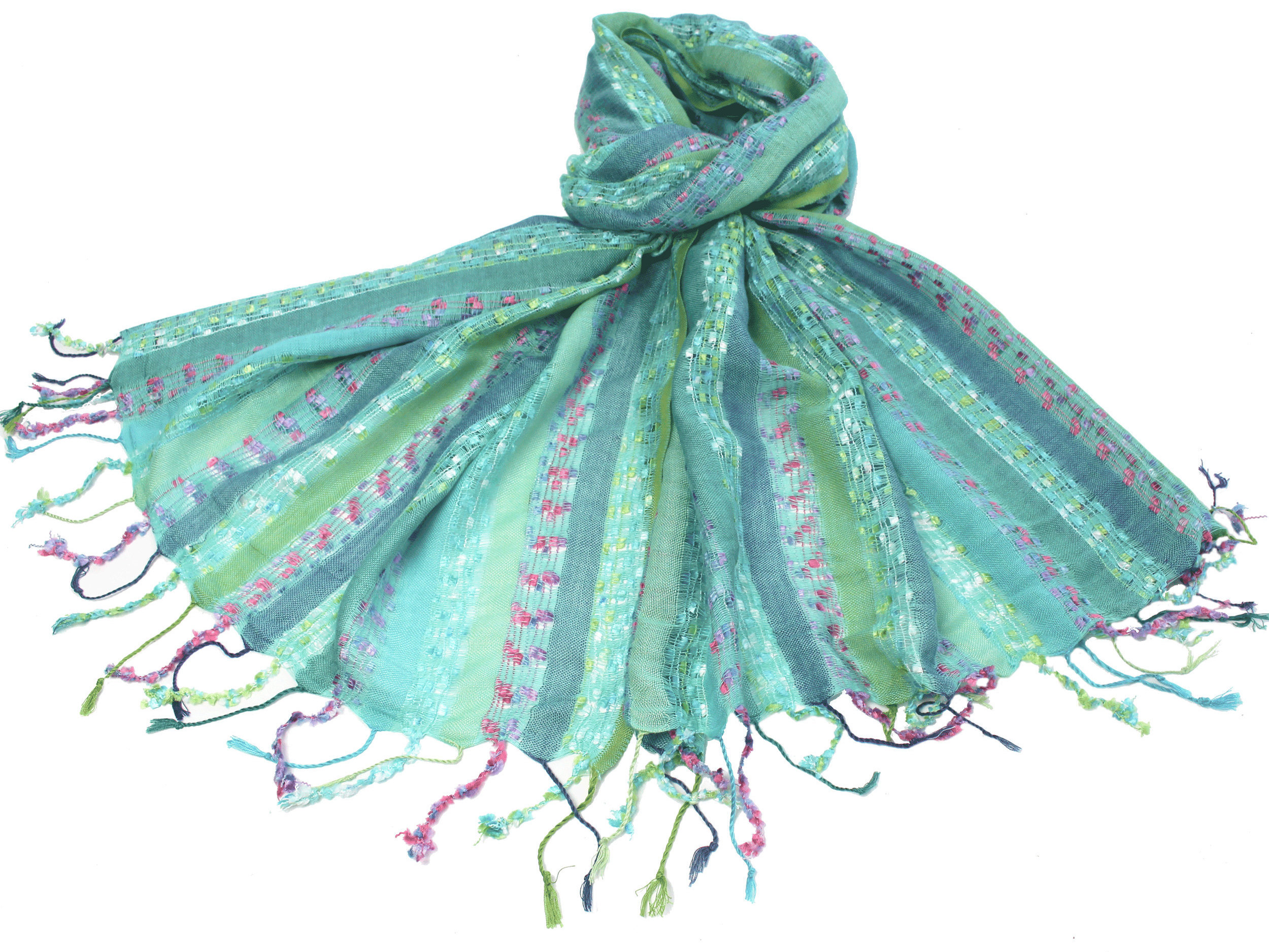 Aqua Duck Egg Blue/green Stripy Scarf Fair Trade Shawl Neck - Etsy UK