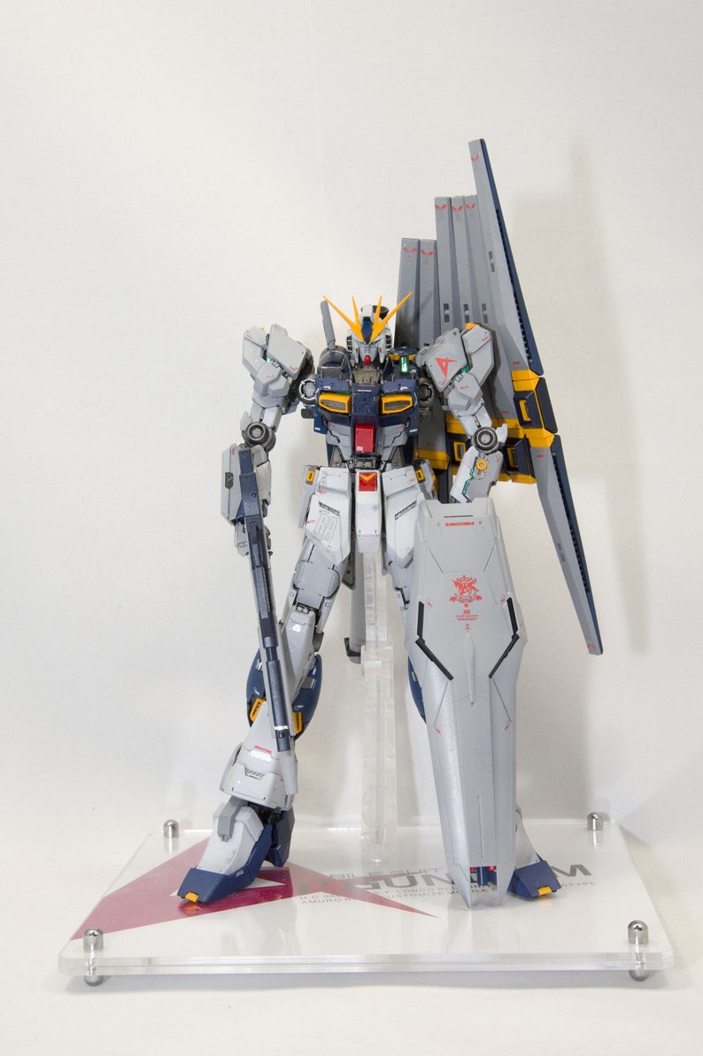 Bandai Master Grade Nu Gundam With Modified Kit and Acrylic Clear Stand ...
