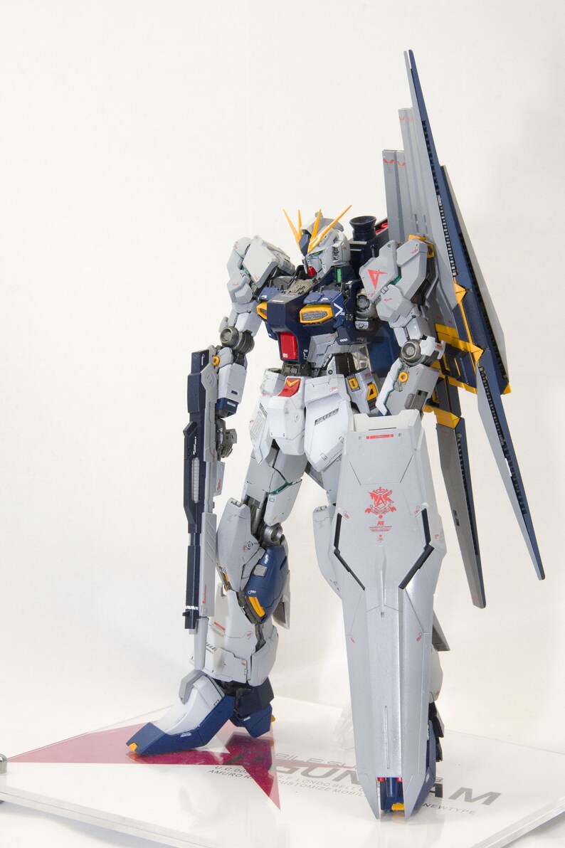 Bandai Master Grade Nu Gundam With Modified Kit and Acrylic Clear Stand ...