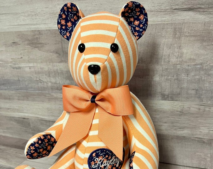 Memory Bear, Keepsake Bear, Memorial Gift, Custom Teddy Bear, Bear Made ...