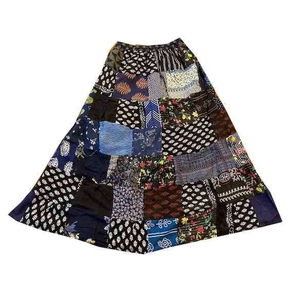 Long Patchwork Skirt - Etsy