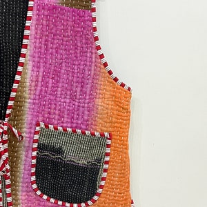 Sleeveless Cotton Kantha Waistcoat for Men and Women's, Handmade Kantha ...