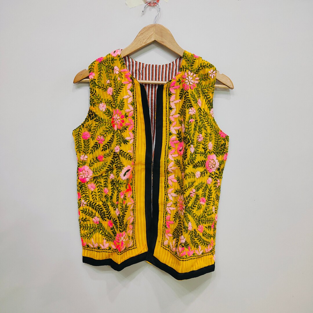 Phulkari Jacket, Indian Banjara Jacket, Phulkari Embroidered Jacket ...