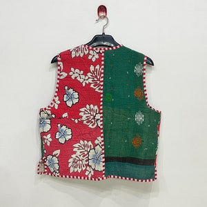 Stylish Cotton Kantha Waistcoat, One of a Kind Kantha Vest Jacket With ...