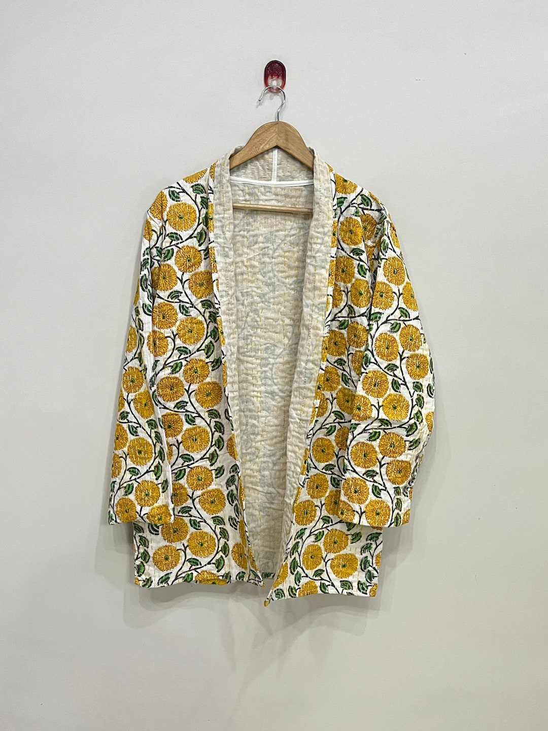 Kantha Quilt Coat, Reversible Cotton Kantha Jacket, Oversize Kantha ...