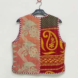 Handmade Kantha Waist Coat, Vintage Kantha Waistcoat Jacket, Cotton ...