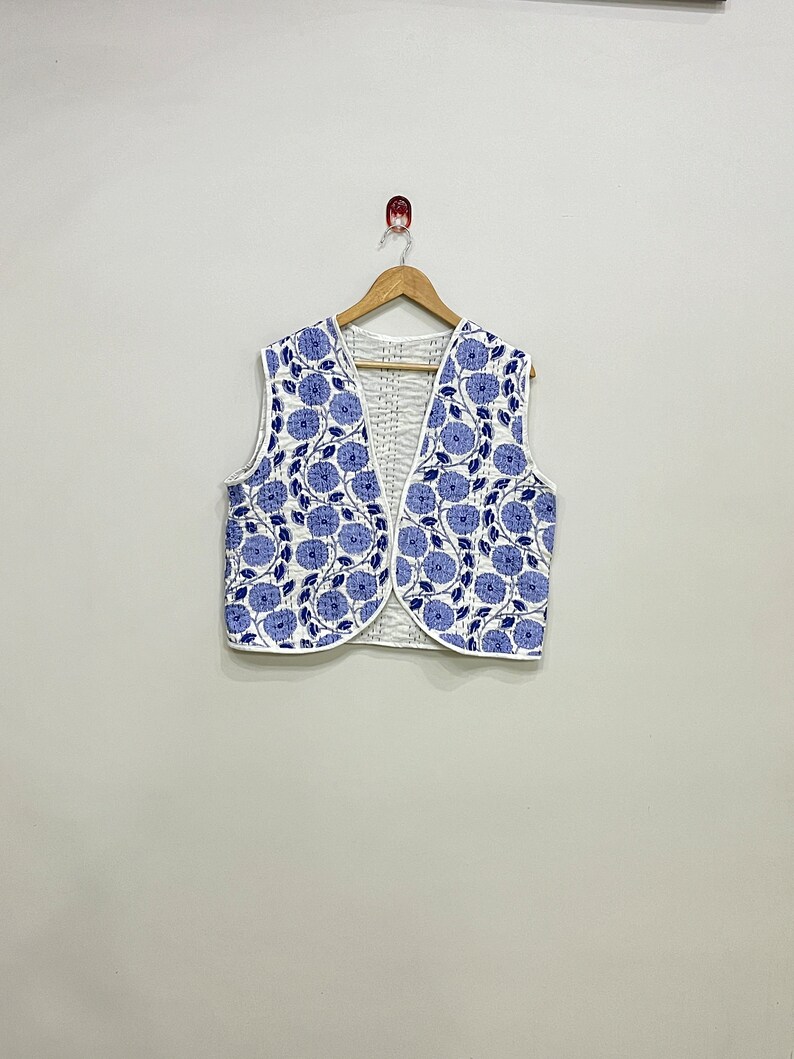 Kantha Waistcoat, Reversible Cotto Kantha Jacket, Kantha Vest Jacket ...