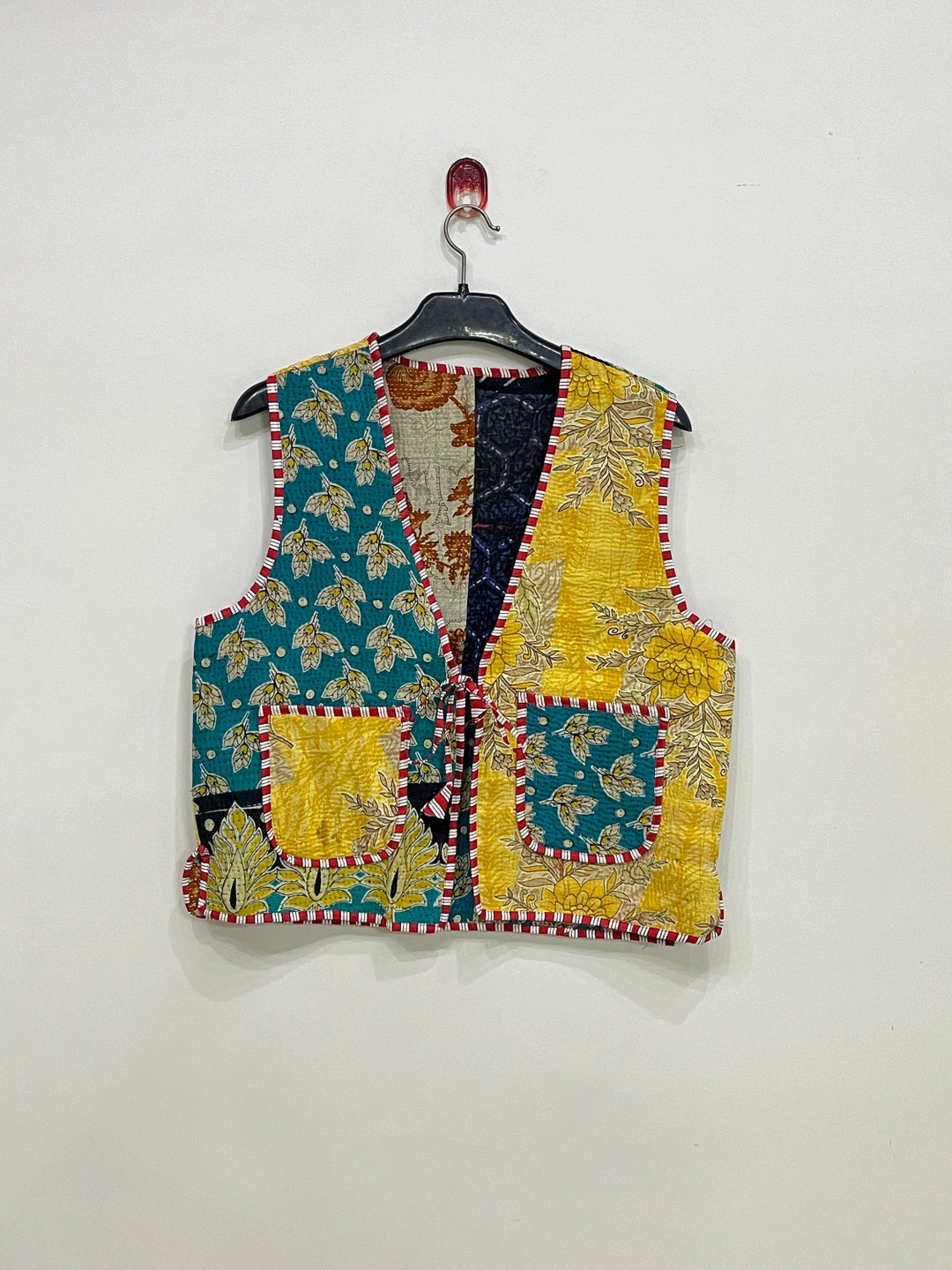 Vintage Kantha Waistcoat, One of A Kind Cotton Kantha Waistcoat Jacket ...