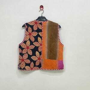 Sleeveless Cotton Kantha Waistcoat for Men and Women's, Handmade Kantha ...