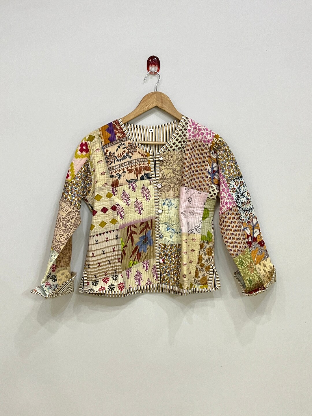 Indian Handmade Vintage Patchwork Jacket, Reversible Cotton Patchwork ...