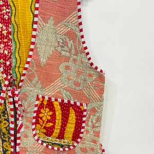 Handmade Kantha Waist Coat, Vintage Kantha Waistcoat Jacket, Cotton ...