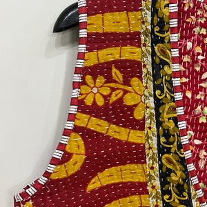 Handmade Kantha Waist Coat, Vintage Kantha Waistcoat Jacket, Cotton ...