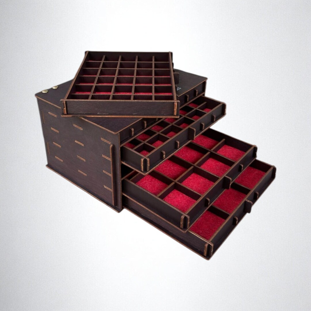 Personalized Wooden Coin Collector Box – 3/5 Tier Storage Case With ...