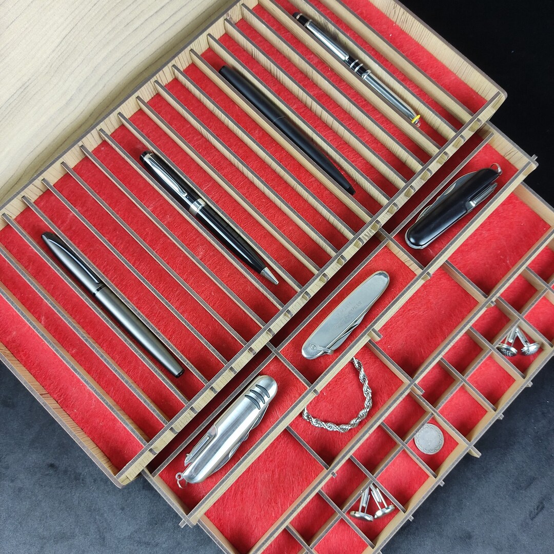 Personalized 4 Tiers Men's Accessory Box With Drawers, Jewelry Box ...