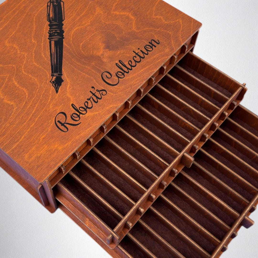 3 Tier Wooden Fountain Pen Collection Storage Box – Personalized ...