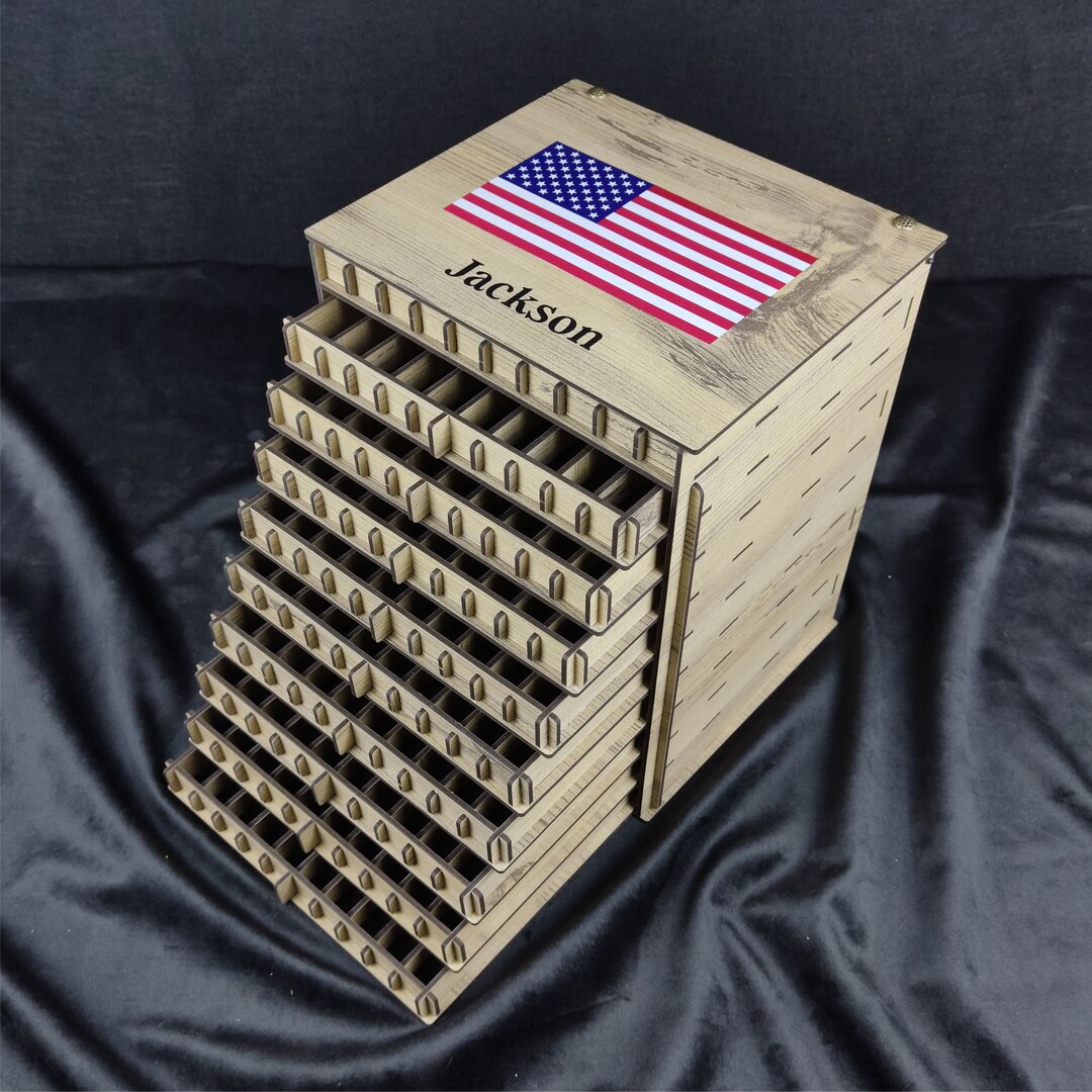 Personalized 10 Tiers Men's Accessory Box With Drawers, Jewelry Box ...