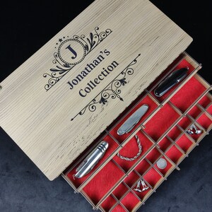 Personalized 4 Tiers Men's Accessory Box With Drawers, Jewelry Box ...