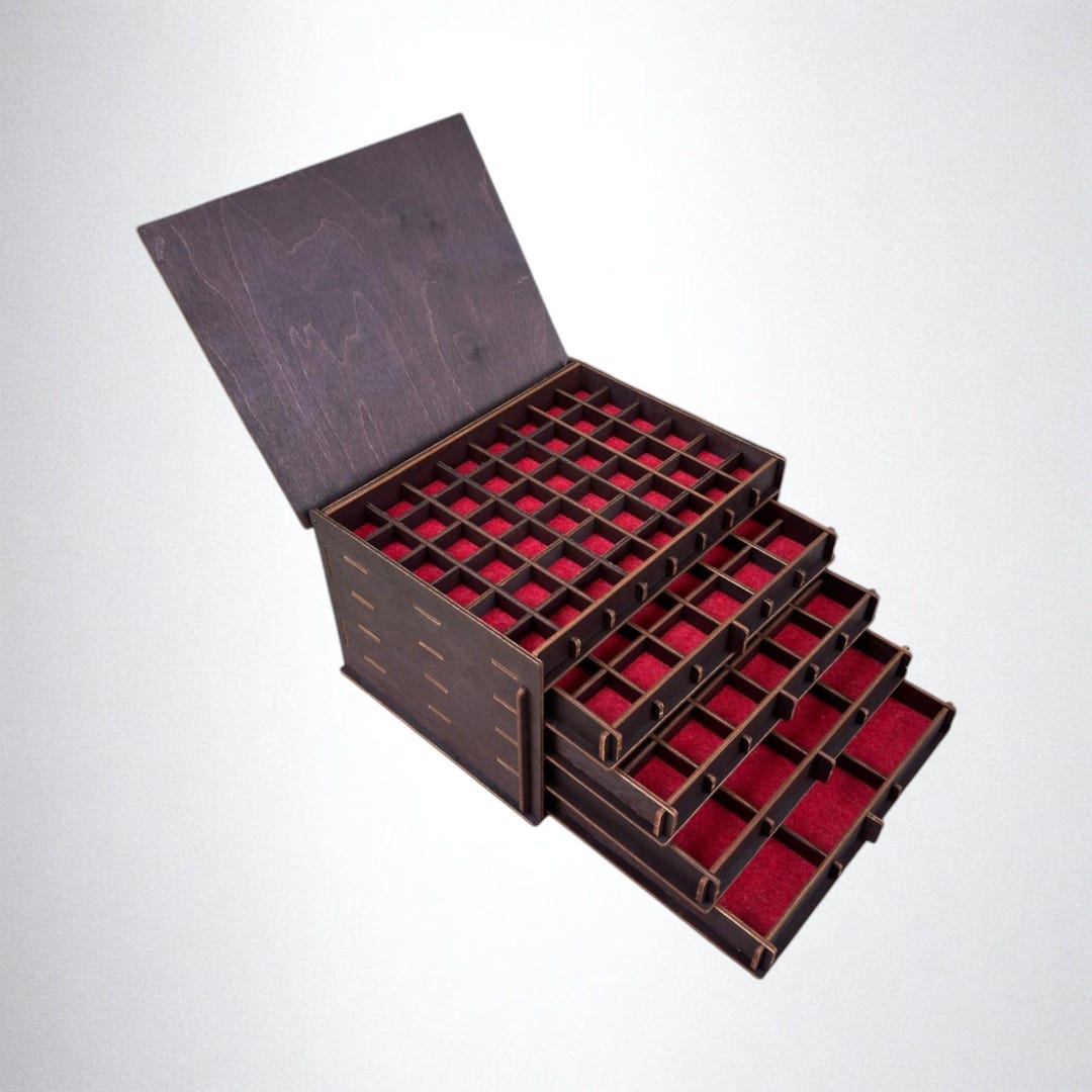 Custom Wooden Fossil Collection Storage Box – Personalized Drawer Case ...