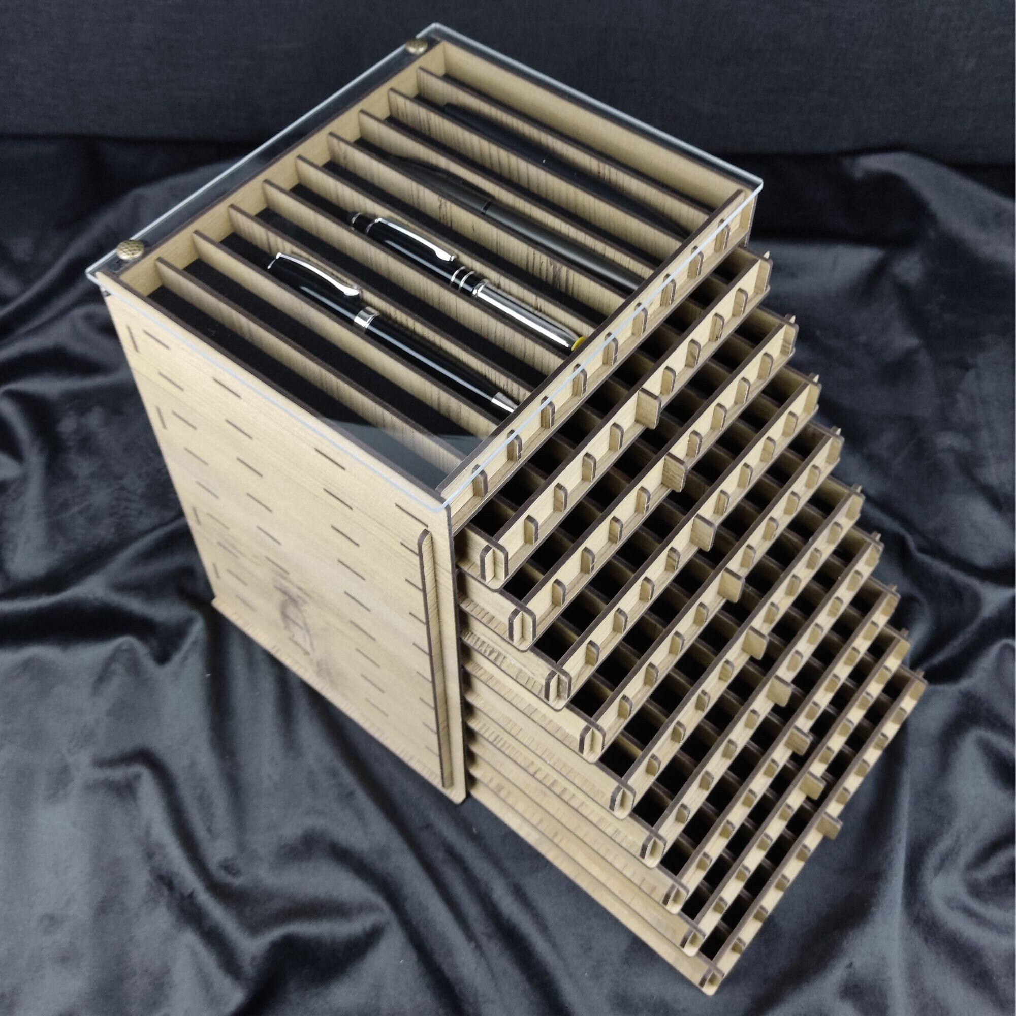 Pen Collection Box Fountain Pen Display Case Wood Fountain Pen Display ...