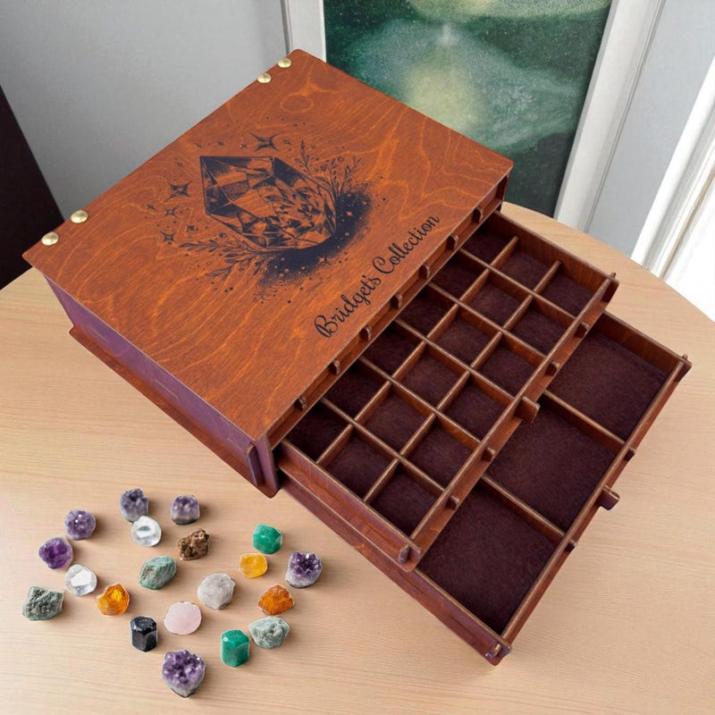 Gemstones in a Wooden Box - Etsy